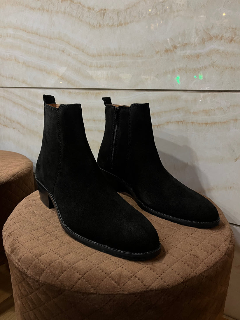 Premium Suede Boots / Cuban Heel – Lozano
